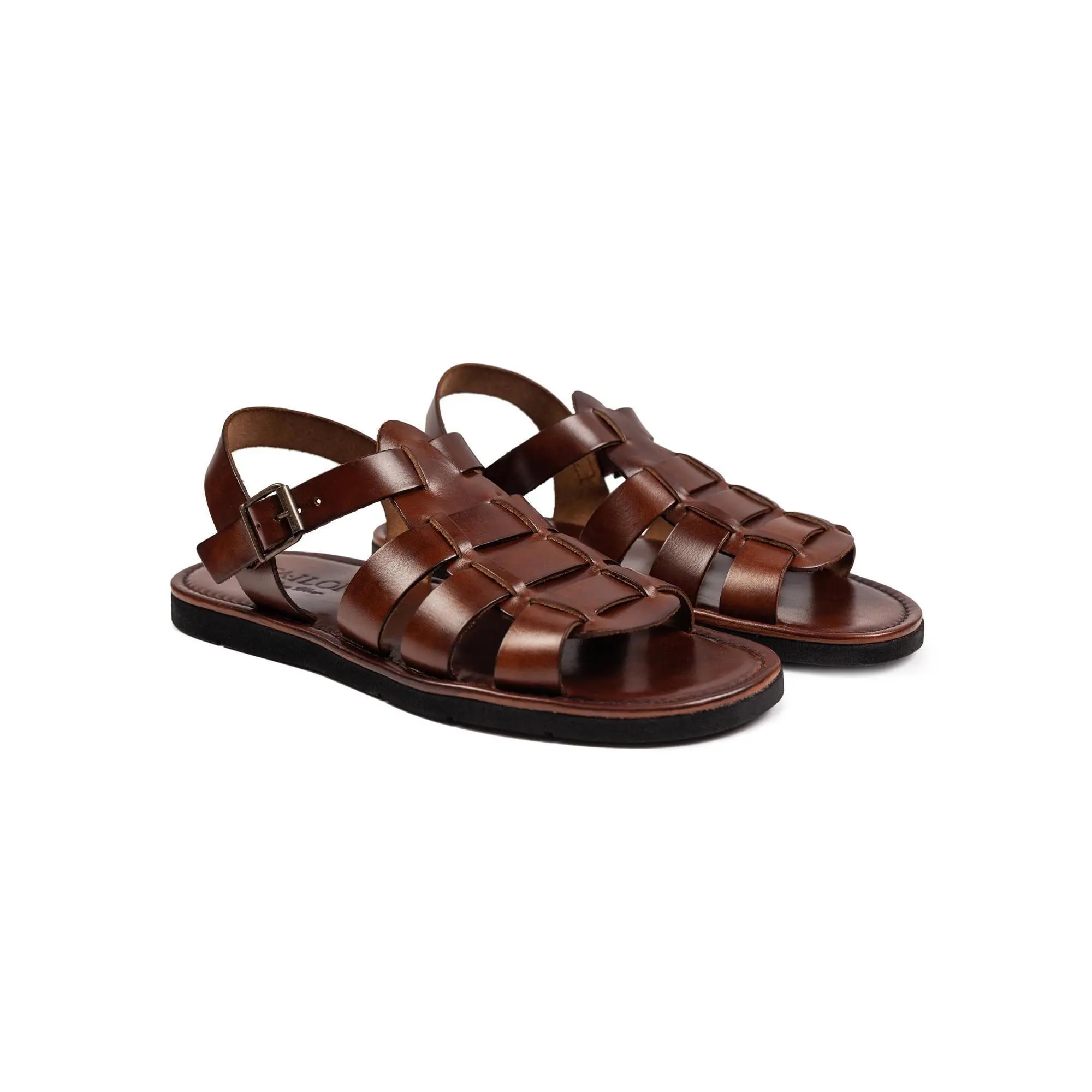 Brown Leather Sandals Men