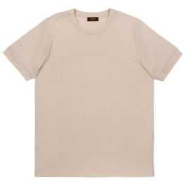 Men's Beige Cotton T-Shirt | Basic Casualwear